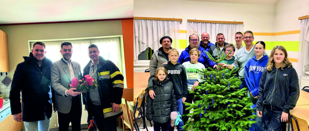 Spende von einem Adventkranz und eines Christbaums - FF Ternitz-Dunkelstein